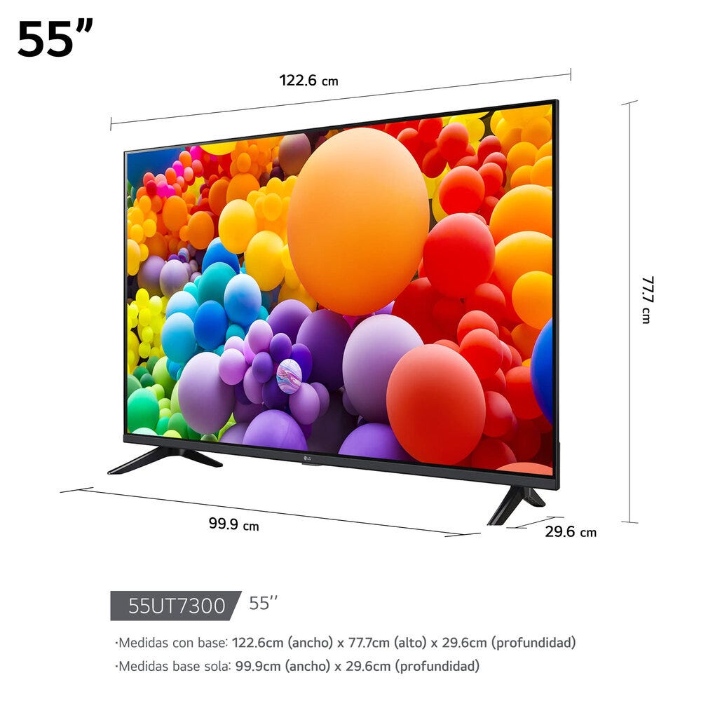 Televisor Smart UHD 4K ThinQ AI LG 55 pulgadas 55UT7300PSA
